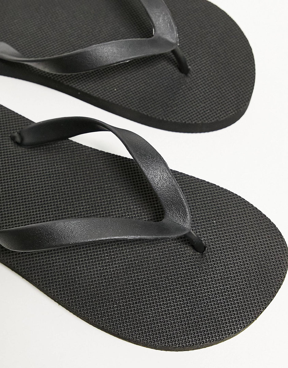 Men's Wide Fit Flip Flops In Black – Dancing Manta